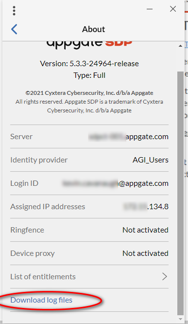 Collecting Logs for Investigating SDP-Related Issues with Appgate SDP Support