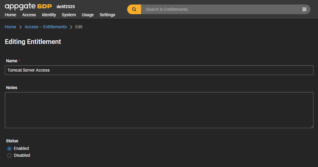 User Access Configuration