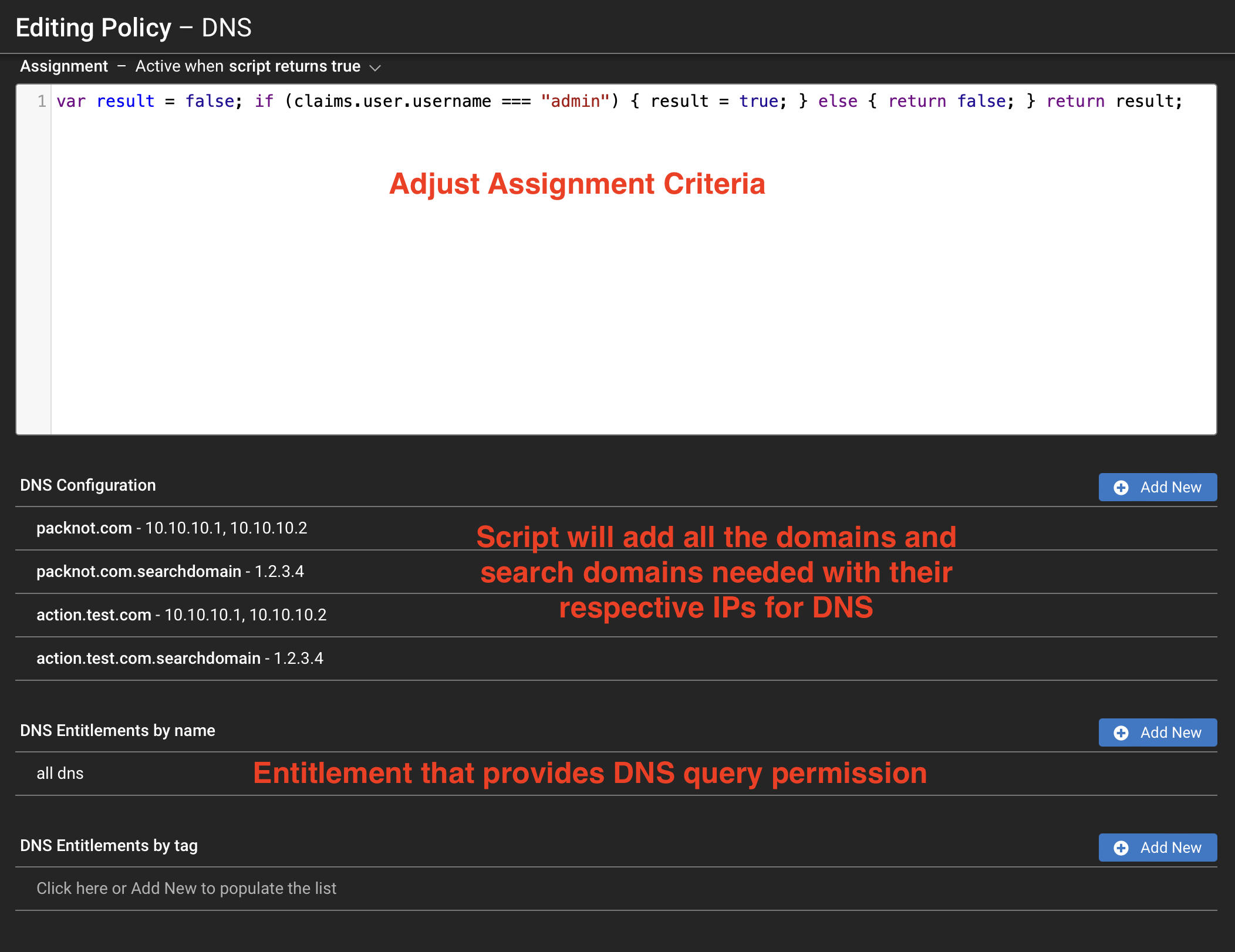 Migrate IdP DNS config to DNS Policy